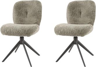 M&S Collection M&s - Lot de 2 chaises 48x60x84 cm en tissu bouclette taupe et noir - tidea