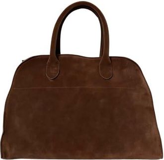 Generic Sac cabas pour femme en daim de luxe - Grand sac &agrave; main inspir&eacute; des cr&eacute;ateurs - Sac de travail tendance avec poign&eacute;e sup&eacute;rieure - Marron/Noir