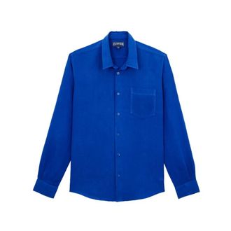Vilebrequin Solid Hemd aus Leinen f&uuml;r Herren - - Shirts - Herren - Blau - 2XL