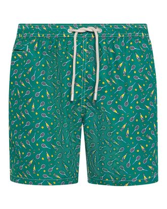 MC2 Saint Barth Badeshorts mit Retro-Sportmuster in