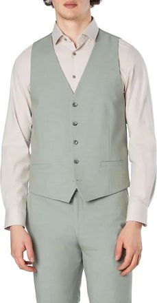 Strellson Herren Weste gr&uuml;n meliert Slim Fit