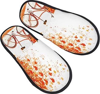 Generic Chaussons Femme Homme Arbre Avec Vieux V&eacute;lo &Acirc;g&eacute; Maison Pantoufles Antid&eacute;rapant Pantoufles En Peluche Confort Chausson DHiver Pour Ext&eacute;rieur H&ocirc;tel Int&eacute;