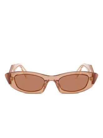 Prada lunettes de soleil &agrave; monture ovale - Orange
