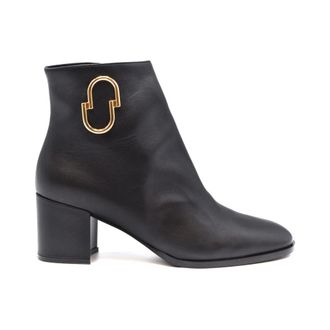 Ninalilou Schwarze Leder-Stiefeletten mit Blockabsatz - - Shoes - Damen - Schwarzk - 35 EU