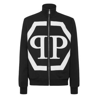 Philipp Plein Homme, Sweatshirts et sweats &agrave; capuche, Noir, Taille: L Jogging Jacket Hexagon