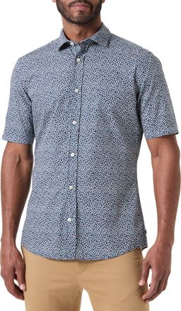 Olymp Herren Freizeithemd Kurzarm Casual,Einfarbig,Regular fit,Kent-Kragen,Marine 18,M