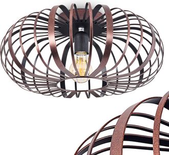 HOFSTEIN Deckenleuchte Oravi moderne Deckenlampe aus Metall in Kupferfarben/Schwarz, Leuchte im modernen Design mit Lichteffekt, ø40 cm, 1-flammig, 1 x E27, oh