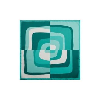 Saison 1865 Grafisches Seidenquadrat - Blau