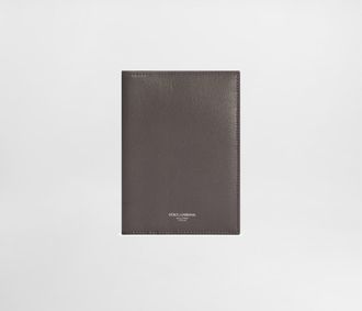 Dolce & Gabbana Reisepasshülle Aus Kalbsleder - Mann Geldbörsen Und Kleinlederwaren Grau Onesize