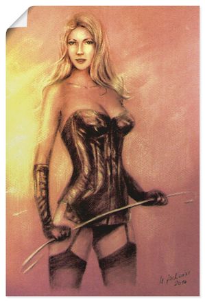 Artland Wanddeko Poster & Kunstdrucke Wandposter 60x90 cm Hochformat Romantik Erotik Dessouse Sexy Domina Figur Frau U4VG