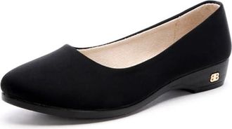 Generic Chaussures plates &eacute;l&eacute;gantes l&eacute;g&egrave;res et antid&eacute;rapantes &agrave; talon bas pour femme, chaussures habill&eacute;es noires pour le travail, le bureau, Noir, 39 EU