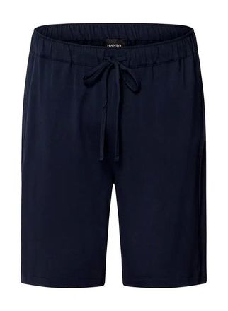 Hanro Herren Schlafanz&uuml;ge blau Reine Baumwolle unifarben