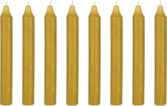 CMD Stab Kerzen 8er Set in rustikalem Design. Farbe CURRY RUSTIKAL. Zeitloses Design, 2,2 cm Durchmesser, Höhe 18 cm, ca. 8 Stunden Brennzeit, Hoher Neidf