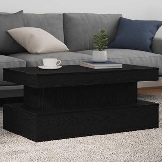 vidaXL Vidaxl - Couchtisch mit LED-Leuchten Schwarz Eichen-Optik 90x50x40 cm