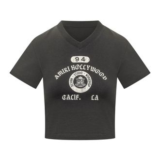 Amiri Collegiate V-Ausschnitt Baby T-Shirt - - Tops - Damen - Schwarzk - S