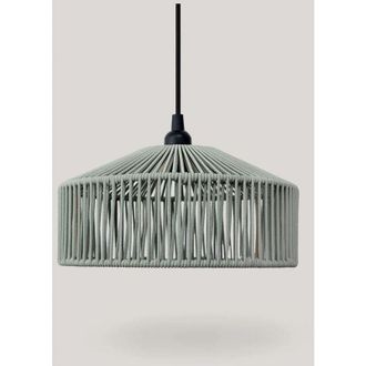 Licht-Erlebnisse Licht-erlebnisse - Outdoor H&auml;ngelampe IP54 Seil Lampenschirm E27 rund &oslash; 30 cm Gr&uuml;n Modern Pendelleuchte Terrasse Balkon Au&szlig;enleuchte h&auml;ngend