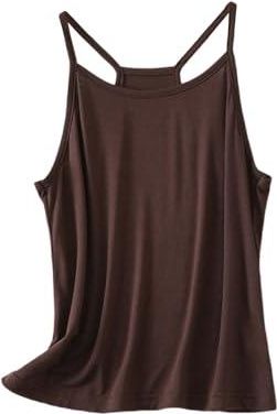 Generic Débardeur extensible pour femme - Noir - Débardeur dété - Sans manches - Y2K - Coupe ajustée - Crop Tops basiques - Camisole - Couleur unie - Haut dét