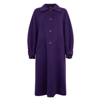 Alberta Ferretti Langer Mantel mit weiten &Auml;rmeln - - Coats - Damen - Lila - S