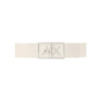 A|X Armani Exchange Femme, Accessoires, Blanc, Taille: 90 CM Ceinture avec boucle rectangulaire et logo