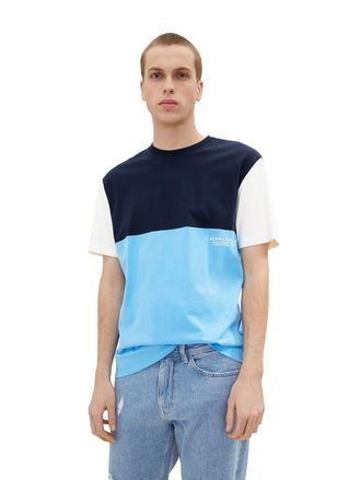 Tom Tailor Herren T-Shirt 1035587, 18395 - Rainy Sky Blue, M