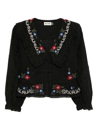 Rixo blouse Maribelle - Noir