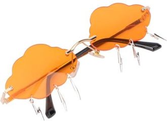 IFUNDOM Lunettes de Soleil Uniques sans Monture pour Femmes, Design Nuage et &Eacute;clair, Protection Uv400, Accessoire Styl&eacute; pour Photos Entre Amis et F&ecirc;tes en Ext