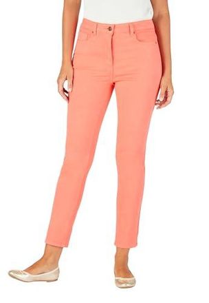 Damart Jean Slim 7/8&egrave;me 5 Poches by pour Femme, Coupe Ajust&eacute;e, Corail, 44