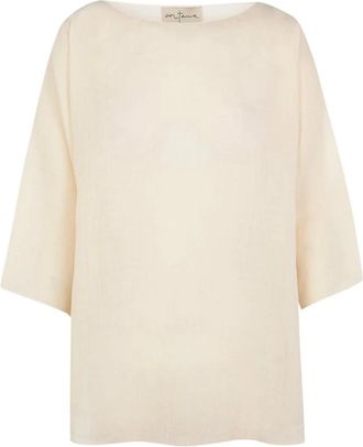 Cortana Femme, Blouses et Chemises, Blanc, Taille: 38 FR Oversize Ramie Top