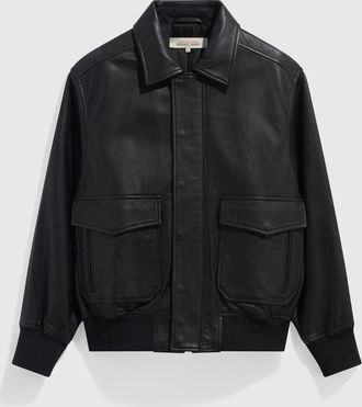 Gerard Darel Veste ample en cuir- NIMA - Noir