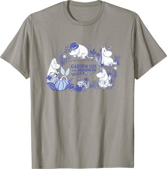 Moomin Garden Life In Moominvalley Blumendruck, Blau T-Shirt