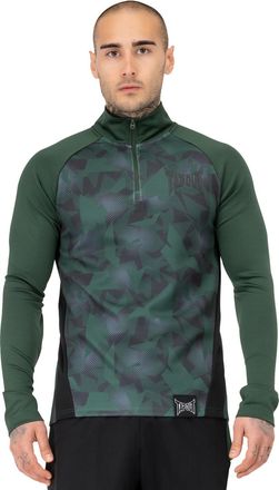 Tapout Herren langärmeliges Funktionsshirt Normale Passform Training Midlayer Green/Black XXL