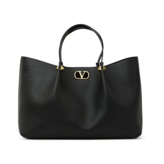 Valentino Garavani VLogo Signature Gro&szlig;e Ledertasche - - Bags - Damen - Schwarzk - ONE SIZE