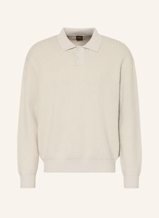 HUGO BOSS Strick-Poloshirt Kotorpolo beige