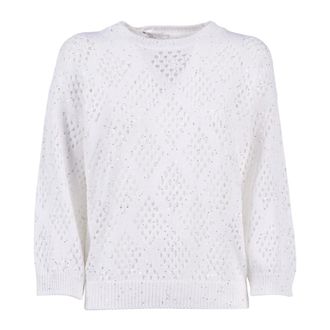 PESERICO Damen, Strickwaren, Wei&szlig;, LGr&ouml;&szlig;e