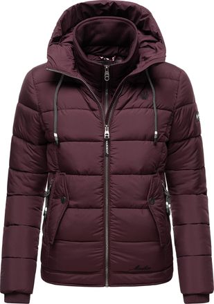 Marikoo Damen warme Winter Steppjacke mit Kapuze Taisaa Prc Wine Gr. S