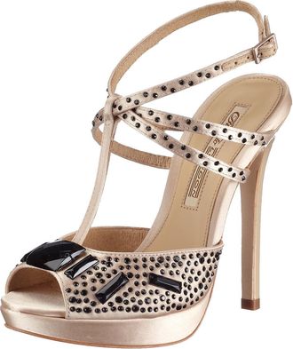 Buffalo Satin Bonin Drill 17119-663, Damen Sandalen/Fashion-Sandalen, beige, (bege 01), EU 40