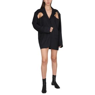 Acne Studios Button-closure Front Cut Short Dress - - Dresses - Damen - Schwarzk - S