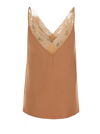 Forte_Forte Womens Sleeveless V-Neck Top Pink Acetate Tops