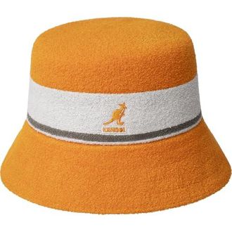 Kangol Bermuda Stripe Bucket Chapeau cloche Rose/M, Kumquat &eacute;lectrique, Medium
