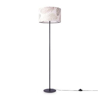 Paco Home Stehlampe Leselampe Wohnzimmer Deko B&uuml;ro Dreibein Lampenschirm Rund Stoff Stehleuchte Lampe Blumen Muster Jungle E27