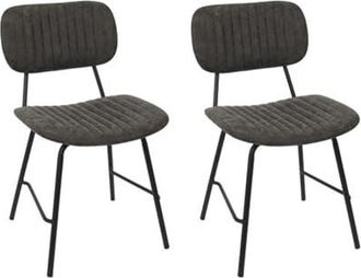 The Home Deco Factory HD7278, Set mit 2 Stühlen, Modell Taylor, modern, elegant in Schwarzgrau, klares und Komfortables Design, ideal für Wohn- oder Esszimmer, Maße 45 x 78