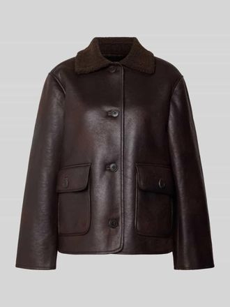 Jake*s Casual Regular Fit Webpelzjacke mit Leder-Optik