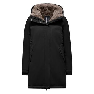 Bomboogie Femme, Manteaux, Noir, Taille: 44 FR Parka avec capuche et doublure en fausse fourrure
