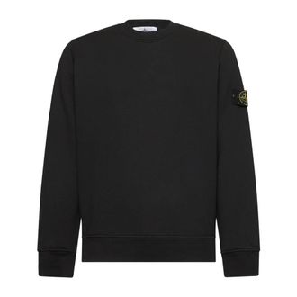 Stone Island Schwarzer Rippstrickpullover mit Abzeichen - - Sweatshirts & Hoodies - Herren - Schwarzk - 2XL