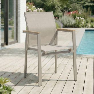 IDIMEX Gartenstuhl Windy 6er Set, Champagner/Natur, robuste Terrassenm&ouml;bel, strapazierf&auml;hig, Outdoor geeignet. Luftdurchl&auml;ssiges Netzmaterial, wetterfest, id