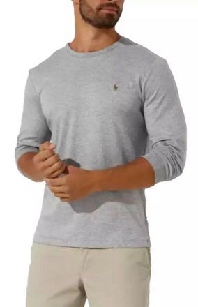 Polo Ralph Lauren Longsleeve Interlock Pony Langarm gerippter Rundhalsausschnitt und &Auml;rmelabschl&uuml;sse