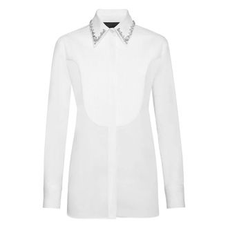 Philipp Plein Femme, Blouses et Chemises, Blanc, Taille: 38 FR Shirt