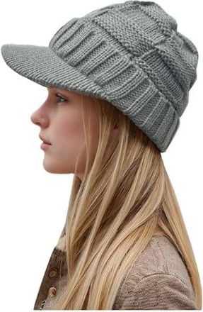Generic Bonnet Femme Hiver Bonnet Femme Chapeau Femme Hiver Confortable Classique - Bonnet Casquette Uni Femme Hiver, Bord Structur&eacute;, Tricot Chaud pour Look S