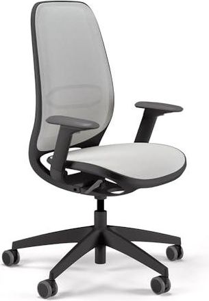Sedus se:air Ergonomischer Drehstuhl, B&uuml;rostuhl, Kunststoff mit Rezyklat-Anteil, 100% Recyclingf&auml;hig, Grau,Schwarz, 42-55cm, bis 130kg Belastbar