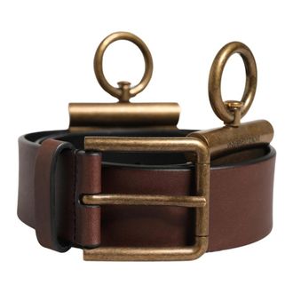 Dolce & Gabbana Klassischer Lederg&uuml;rtel mit Metallschnalle - - Accessories - Herren - Braun - ONE SIZE